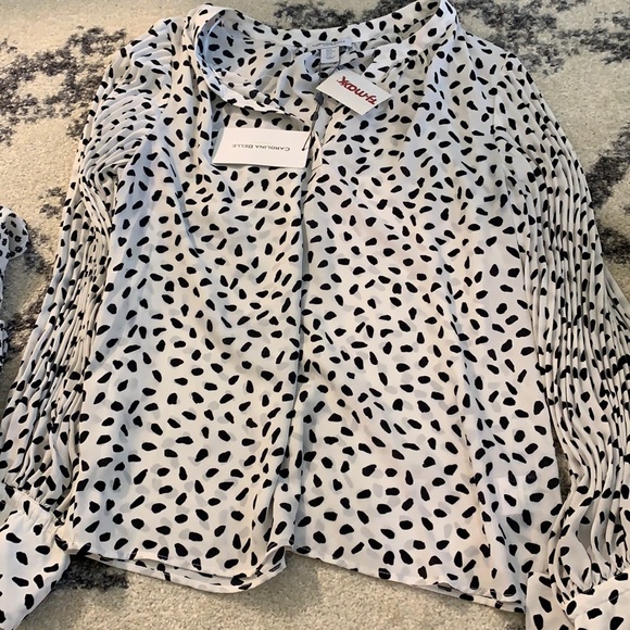 Tops | Dotted Blouse | Poshmark